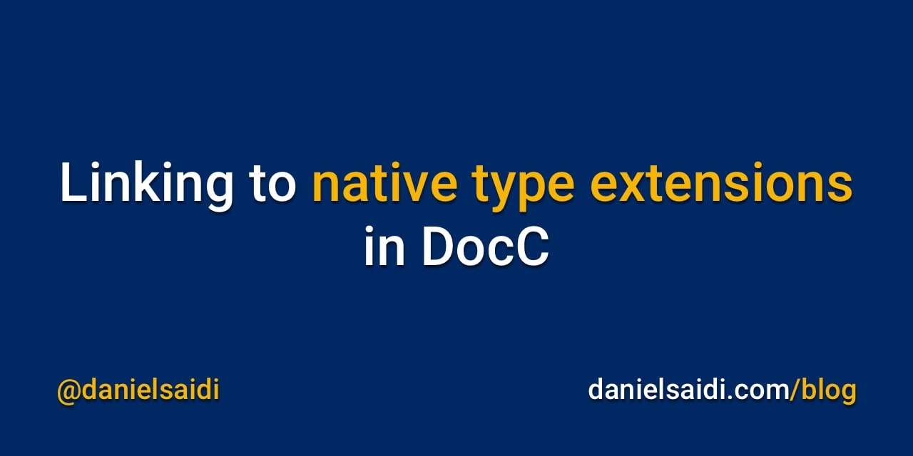 Linking to native type extensions in DocC | Daniel Saidi