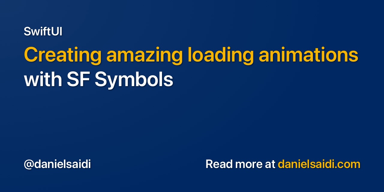 Creating amazing loading animations with SF Symbols.
